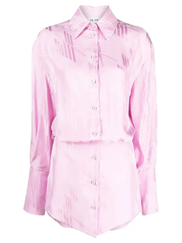 Attico Satin-effect Shirt Dress - Pink