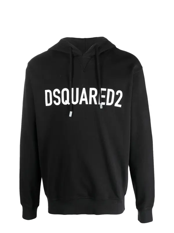 Dsquared2 Logo-print Cotton Hoodie - Black