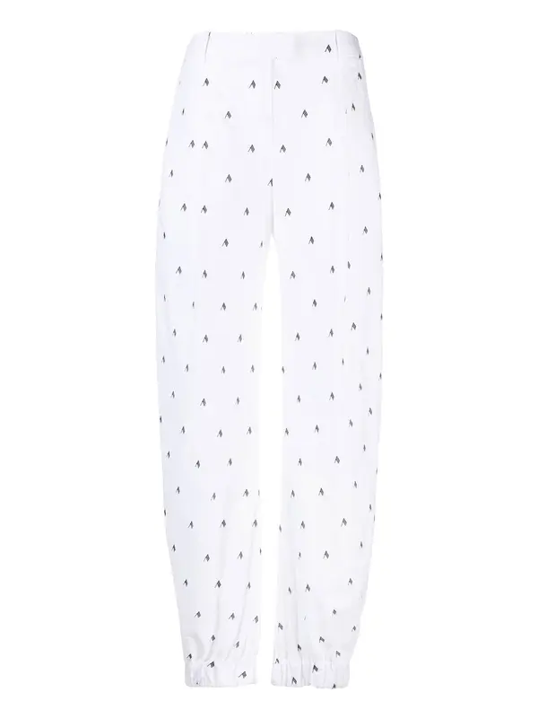 Attico Rey Logo-print Wide-leg Trousers - White