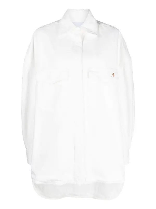Attico Logo-embroidered Shirt Jacket - White