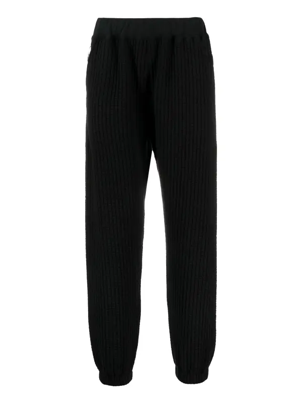 WHITE MOUNTAINEERING Ribbed Track Cotton-blend Pants - Black