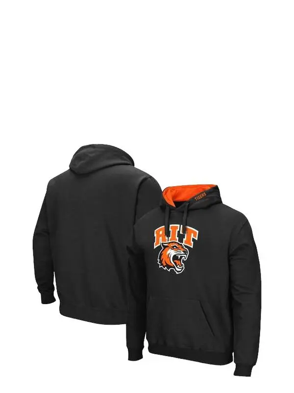 COLOSSEUM Rochester Institute Of Technology Tigers Arch & Logo 3.0 Pullover Hoodie - Black