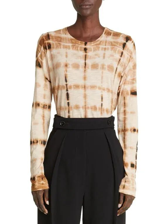 Proenza Schouler Tie Dye Long Sleeve Shirt - Brown Multi