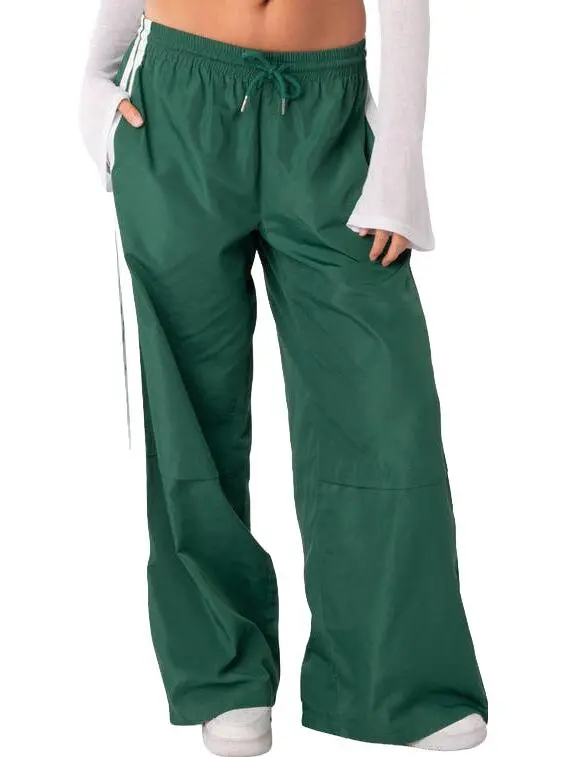EDIKTED Fauna Nylon Track Pants - Green
