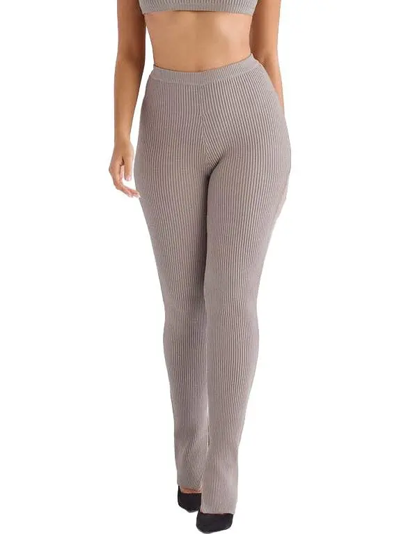 House Of Cb Mitzi Rib Leggings - Taupe