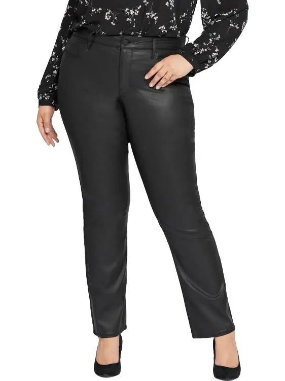 NYDJ Marilyn Straight Leg Jeans - Black Coated