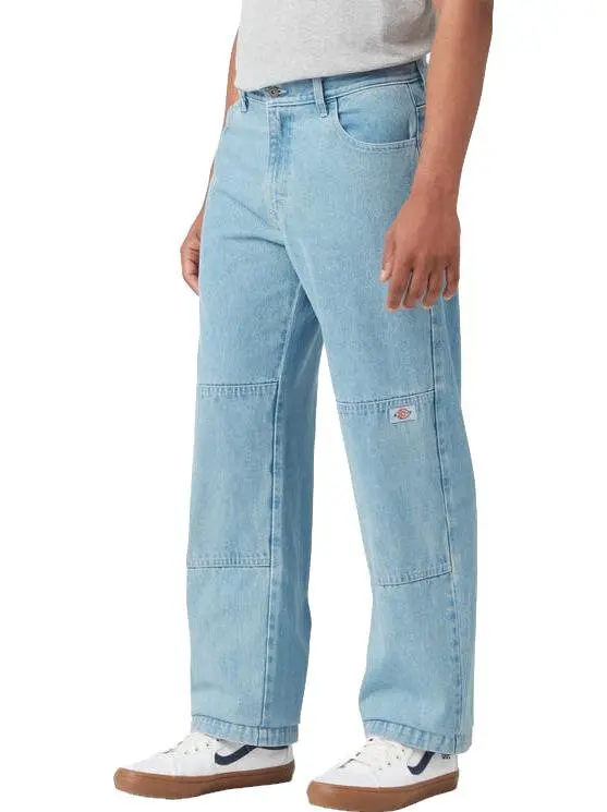 Dickies Paneled Loose Fit Jeans - Light Denim
