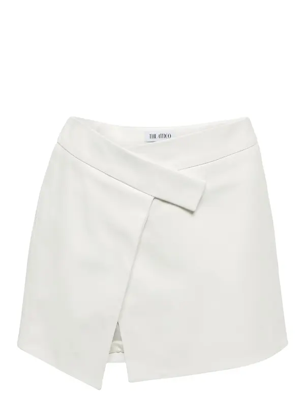 Attico Cloe Leather Wrap Miniskirt - White