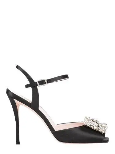 ROGER VIVIER Textile Fiber Sandals - Black