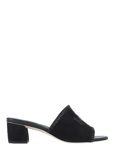 TOD'S Leather Slide Sandals - Black
