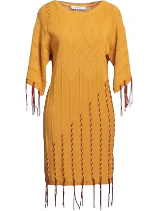 SIMONA CORSELLINI Mini Knitted Dress - Yellow
