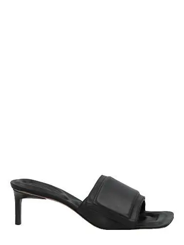 Jacquemus Soft Leather Slide Sandals - Black