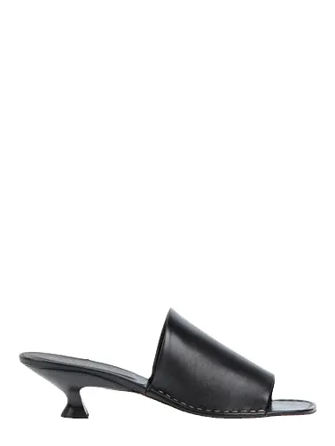TOD'S Leather Slide Sandals - Black