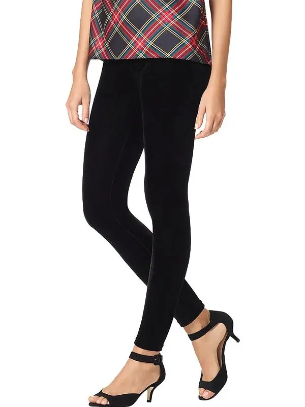 Hue Velvet High Rise Leggings - Black