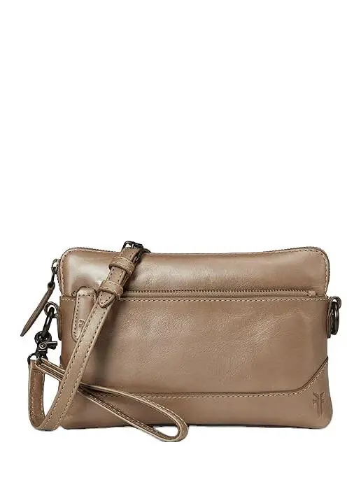 THE FRYE COMPANY Melissa Leather Crossbody Wristlet - Bronze