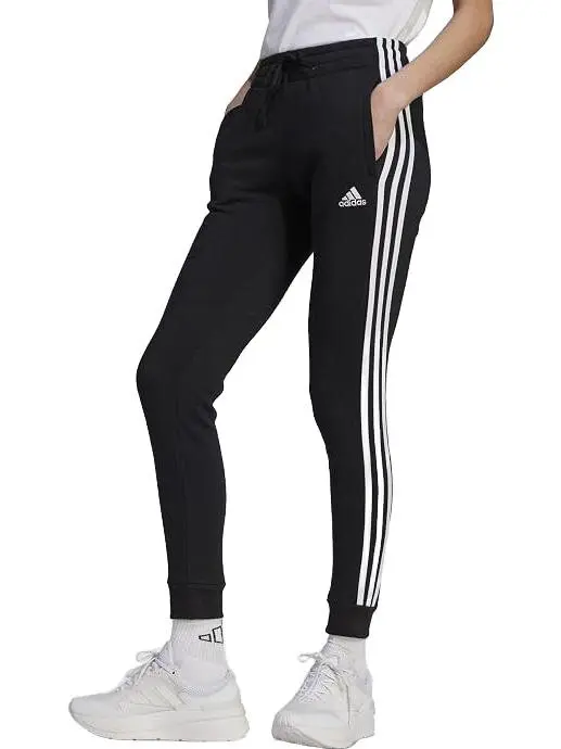 Adidas 3-stripes Fleece Cuffed Pants - Black