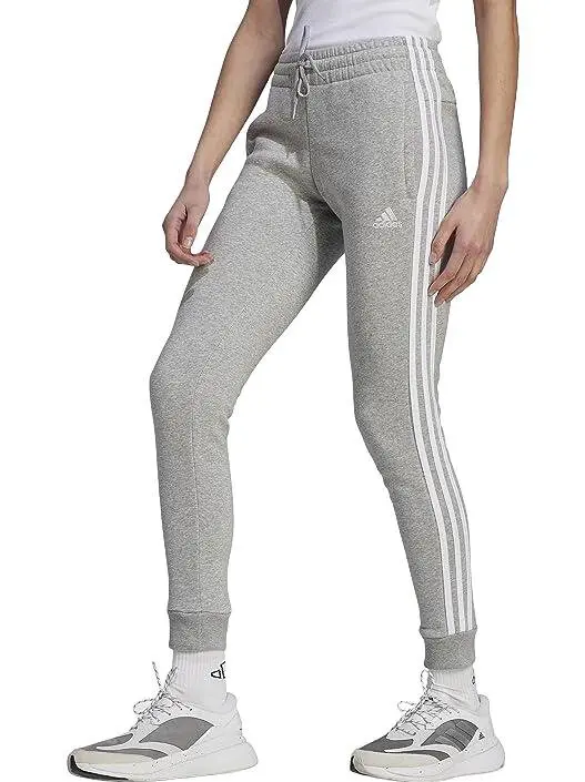 Adidas 3-stripes Fleece Cuffed Pants - Gray