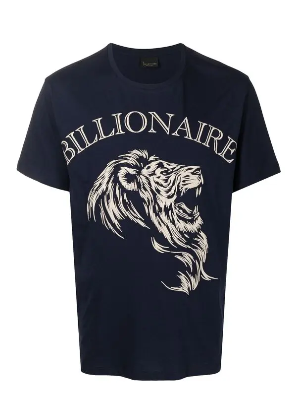 BILLIONAIRE Graphic-print Cotton T-shirt - Blue