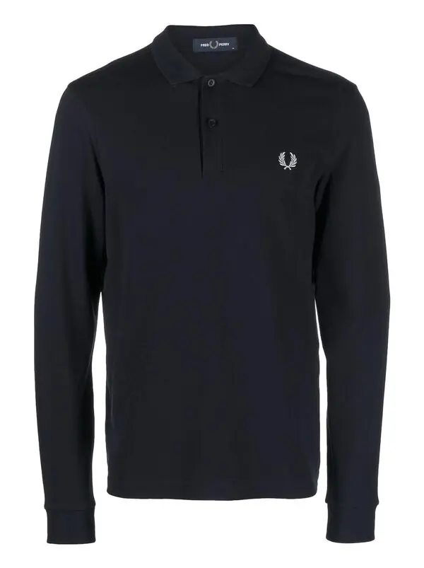 Fred Perry Crest-motif Polo Shirt - Blue