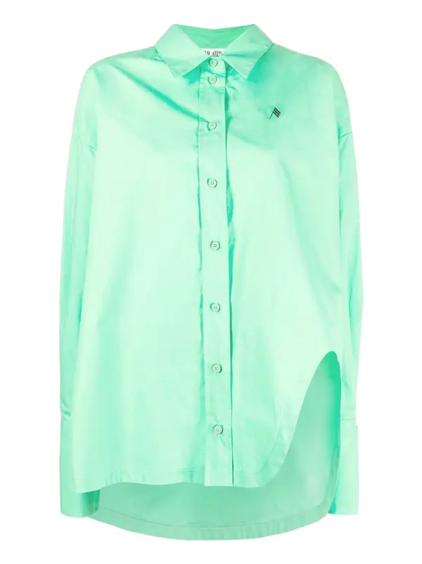 Attico Asymmetric Cotton Shirt - Green