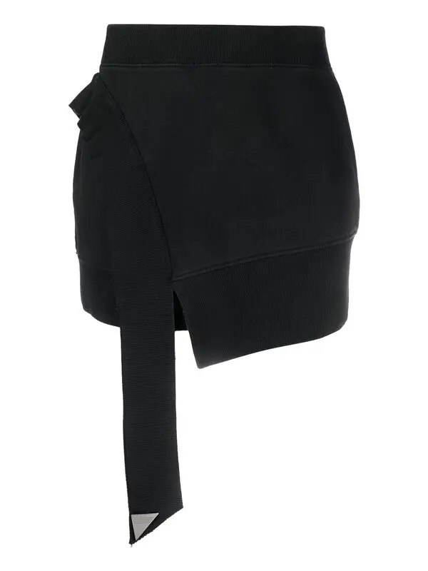 Attico Asymmetric Hem Pencil Skirt - Black