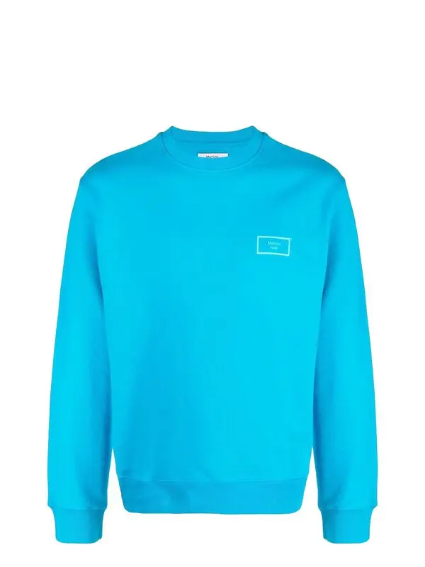 Martine Rose Logo-print Crew-neck Sweatshirt - Blue