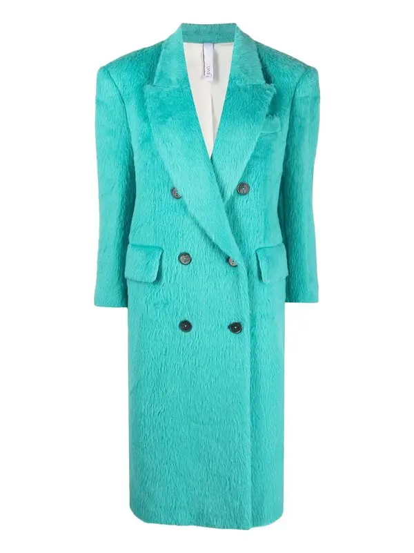 HEVO Double-breasted Tailored Coat - Blue