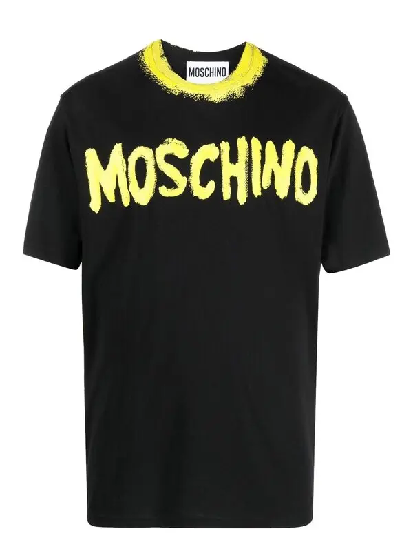 Moschino Logo-print Organic Cotton T-shirt - Black