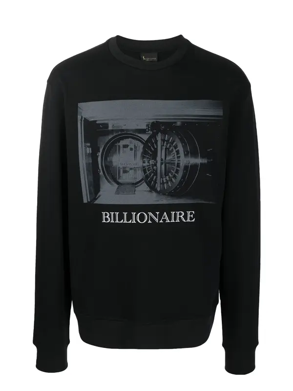 BILLIONAIRE Graphic-print Cotton Sweatshirt - Black