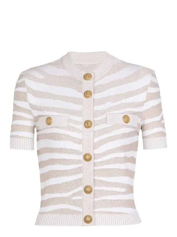 Balmain Button-detail Knitted Cardigan - Neutrals