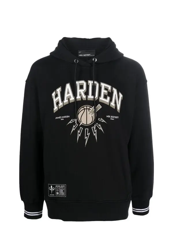 Neil Barrett X James Harden Logo-print Hoodie - Black