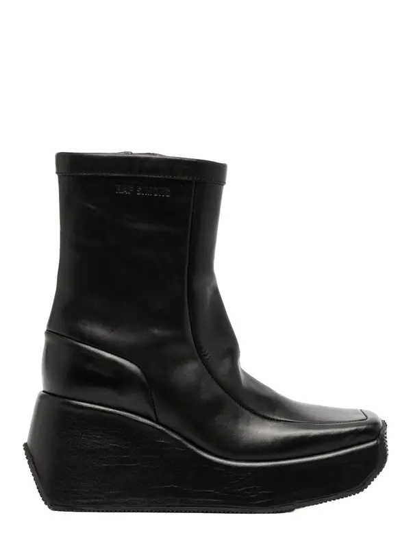 Raf Simons Square-toe Wedge Boots - Black
