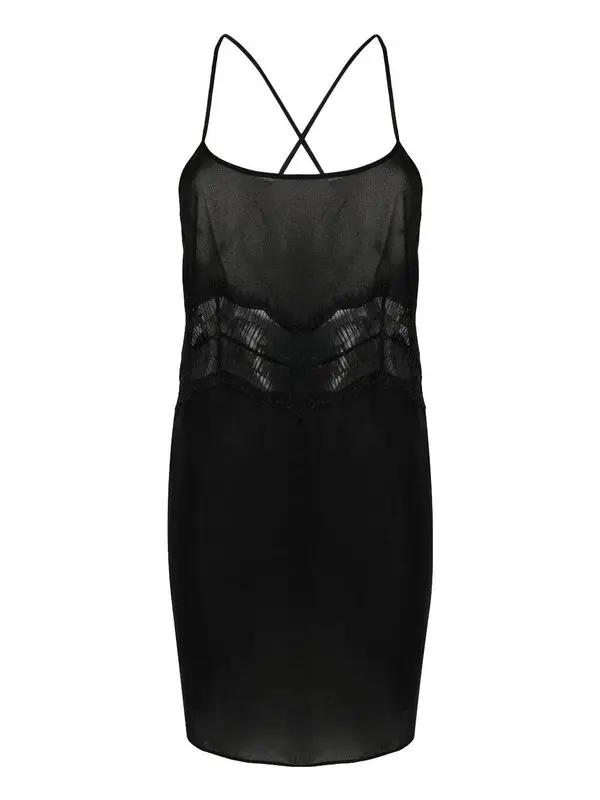 Calvin Klein Panelled Sleeveless Night Dress - Black