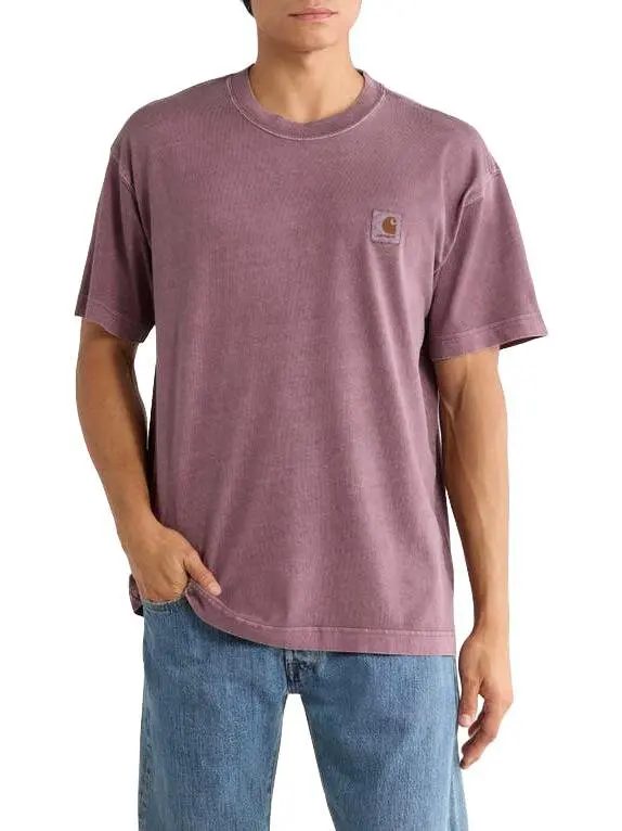 Carhartt Work In Progress Vista Loose Fit Logo T-shirt - Phlox Garment Dyed