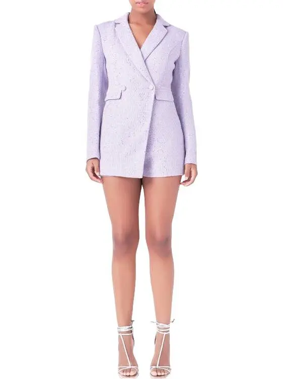 Endless Rose Sequin Tweed Blazer Mini Dress - Lilac