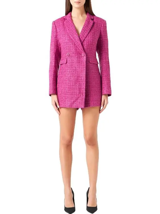 Endless Rose Sequin Tweed Blazer Mini Dress - Orchid