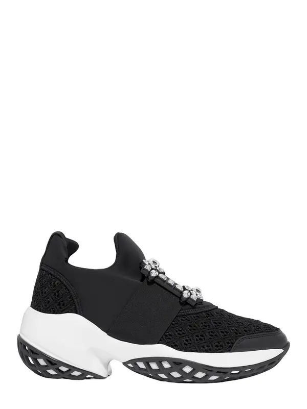 ROGER VIVIER Viv Run Crystal-embellished Sneakers - Black