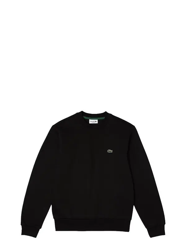 Lacoste Organic Cotton Brushed Fleece Crewneck Sweatshirt - Black