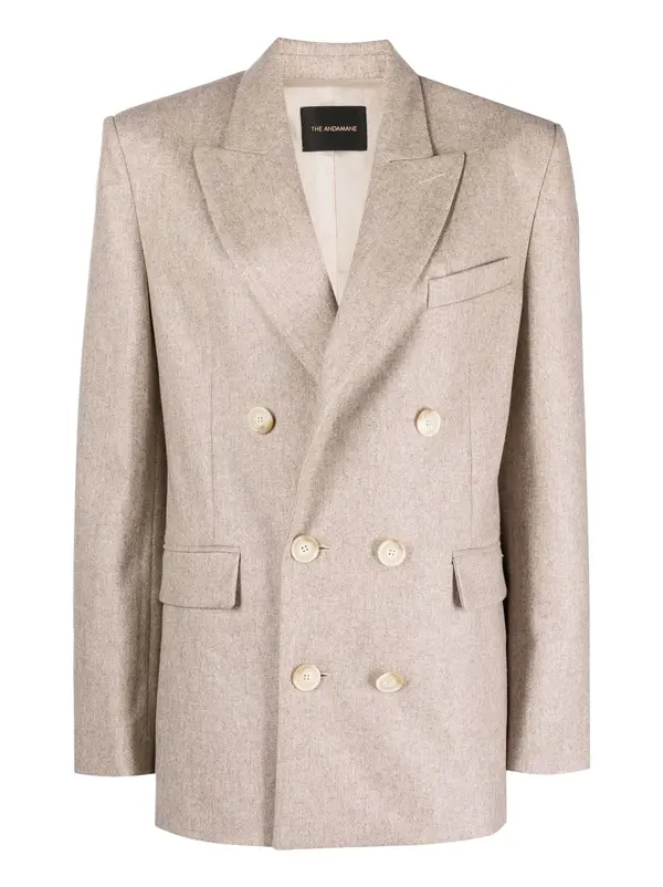 Andamane Double-breasted Blazer - Neutrals