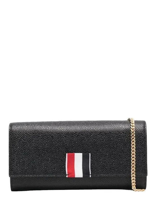 Thom Browne Logo-patch Leather Shoulder Bag - Black