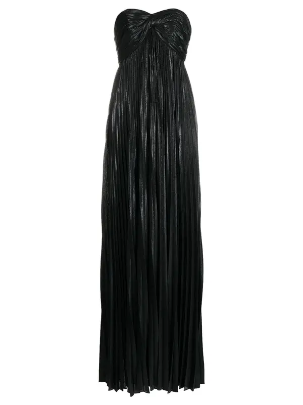 Retrofete Zoa Pleated Maxi Dress - Black