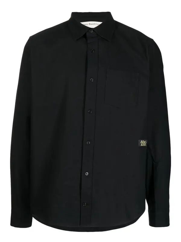 ADVISORY BOARD CRYSTALS Long Sleeve Front Pocket Shirt - Black