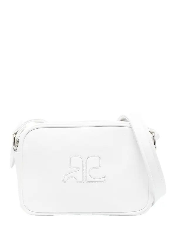 COURREGES Logo-patch Leather Camera Bag - White