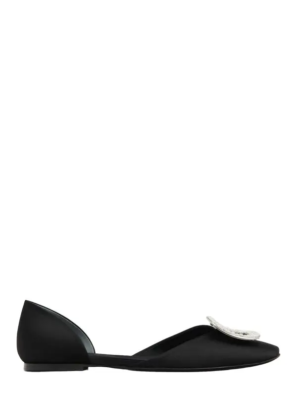 ROGER VIVIER Chips D'orsay Ballerinas In Satin - Black