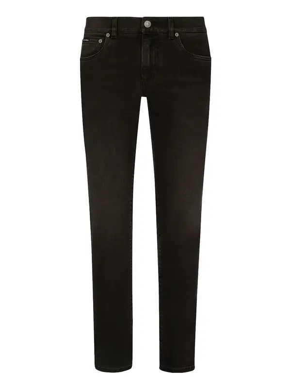Dolce & Gabbana Logo-appliqué Skinny Jeans - Black