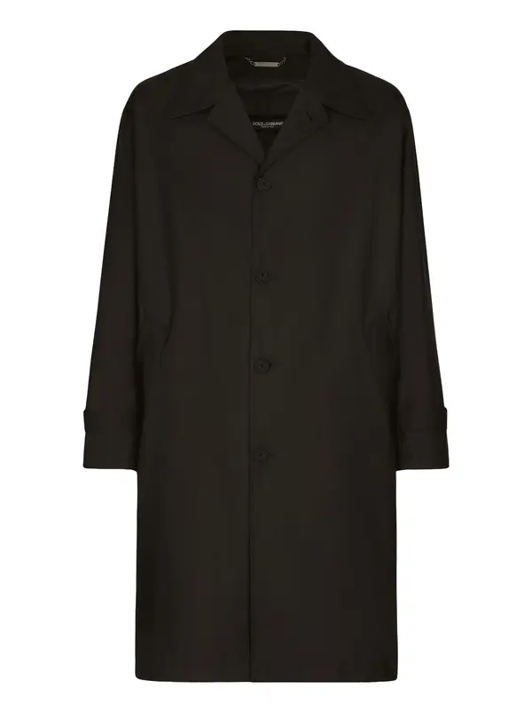 Dolce & Gabbana Logo-tag Trench Coat - Black