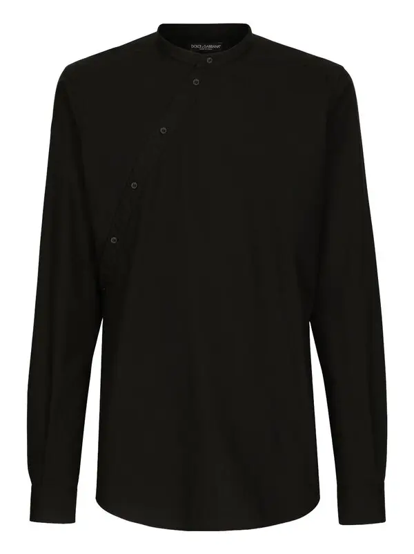 Dolce & Gabbana Long-sleeve Collarless Shirt - Black
