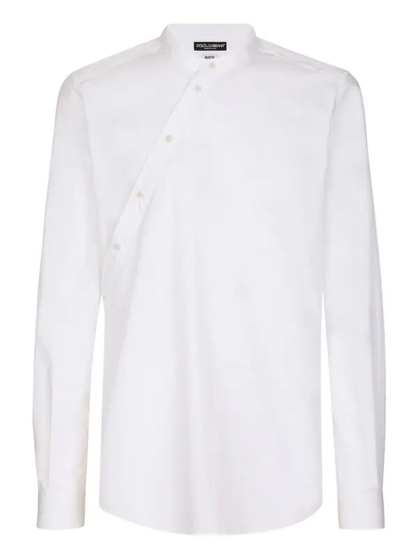 Dolce & Gabbana Long-sleeve Collarless Shirt - White