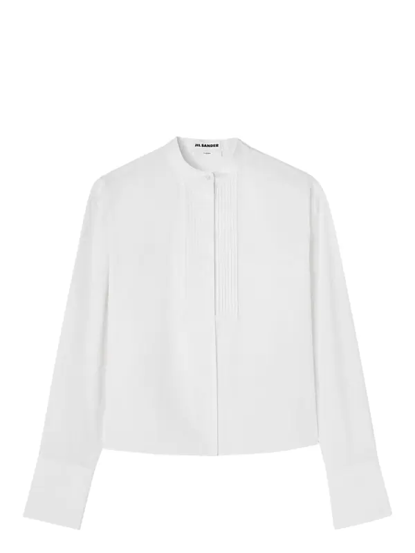 JIL SANDER Band-collar Cotton Shirt - White