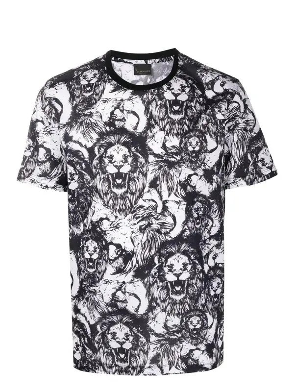 BILLIONAIRE Lion Print Cotton T-shirt - White